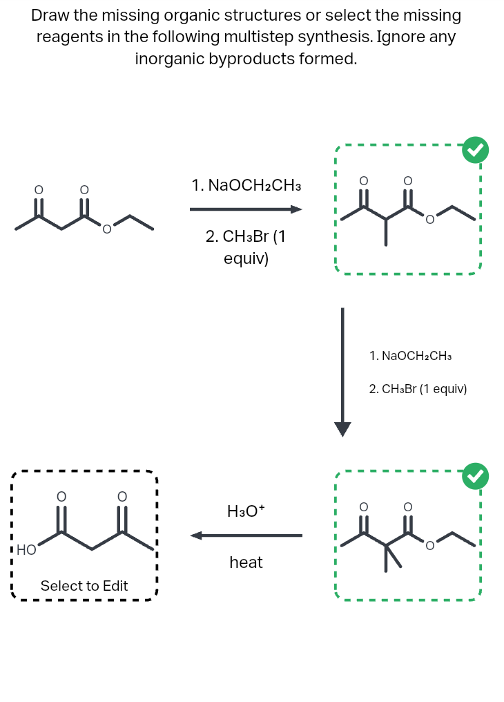 Solved Draw the missing organic structures or select the | Chegg.com