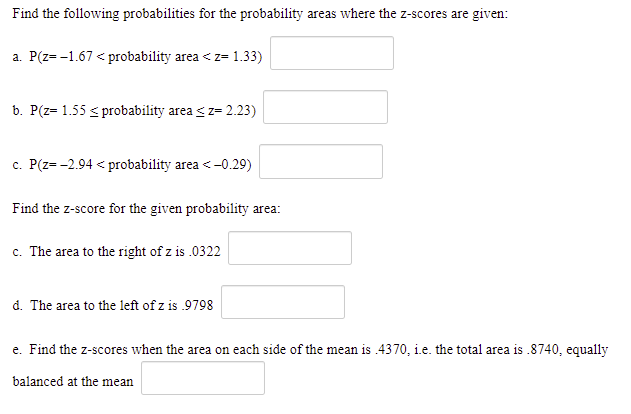 Solved Find the following probabilities for the probability | Chegg.com
