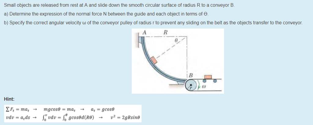 Solved Small objects are released from rest at A and slide | Chegg.com