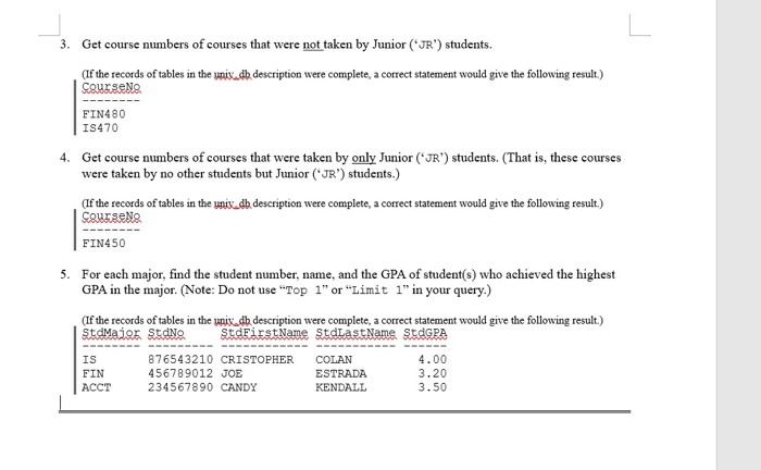 Solved Do not turn in an MDB (MS Access database) file or | Chegg.com