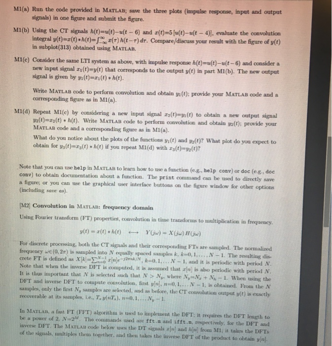 Solved MATLAB Problem: Convolution Description of linear | Chegg.com