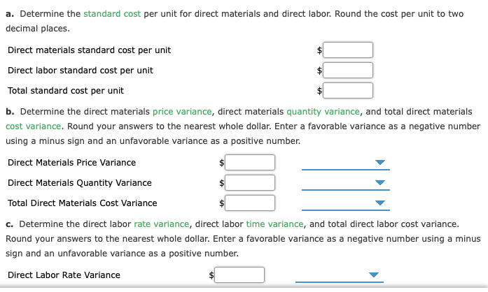 Solved Direct Materials and Direct Labor Variance Analysis | Chegg.com