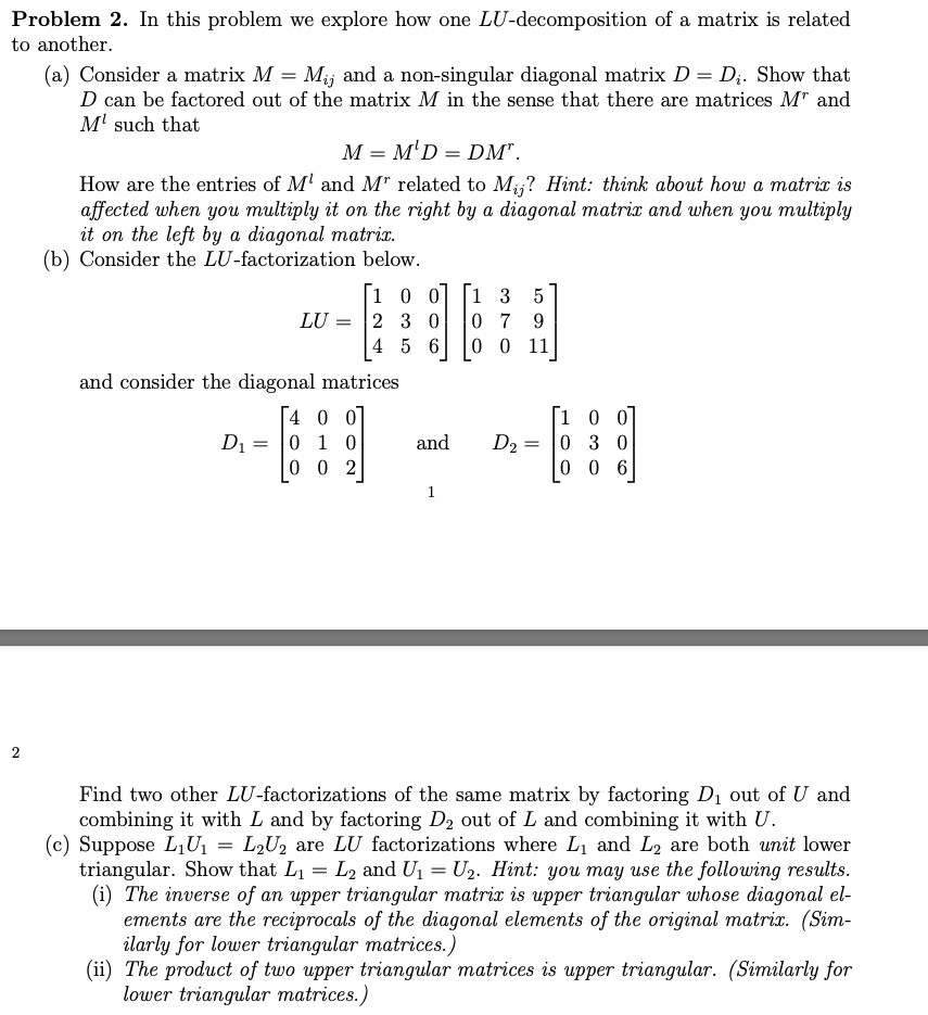 Solved Problem 2. In this problem we explore how one | Chegg.com