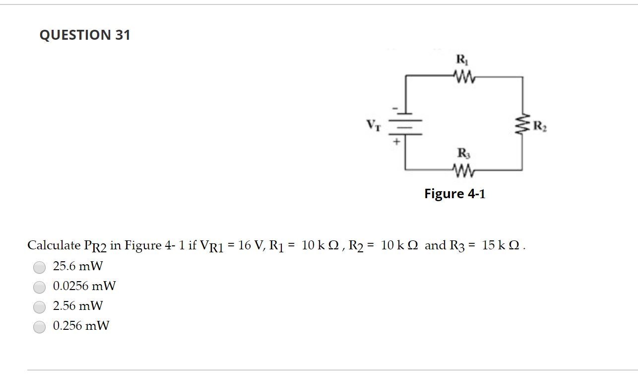 Solved QUESTION 31 SR2 w Figure 4-1 Calculate PR2 in Figure | Chegg.com