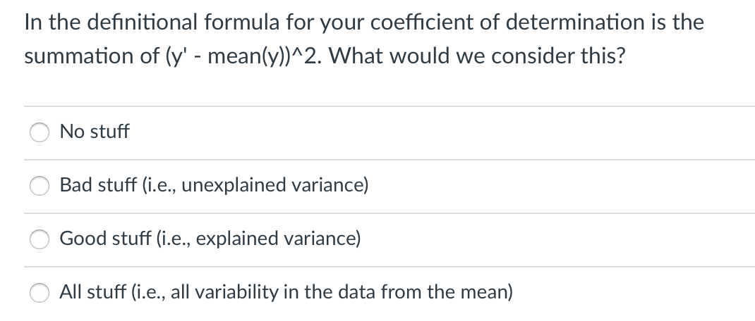 Solved In the definitional formula for your coefficient of | Chegg.com