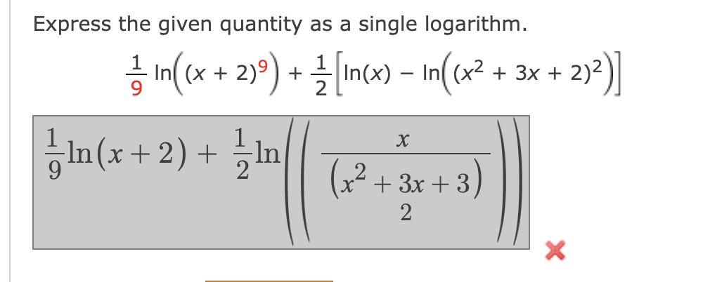 Solved Express the given quantity as a single logarithm. | Chegg.com