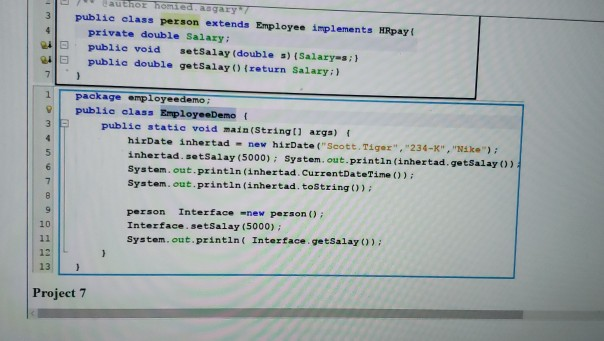 Solved ments Assignment 7.1 Design a class named Employee. | Chegg.com
