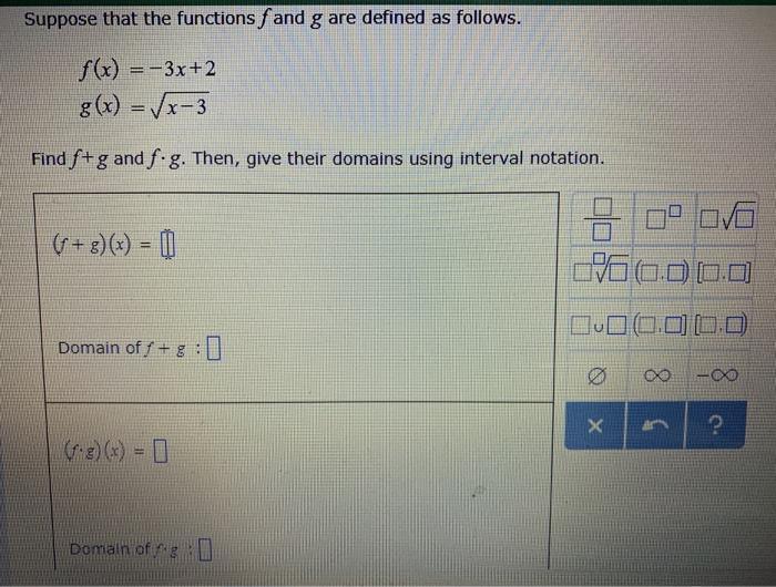 Solved Suppose that the functions fand g are defined as | Chegg.com