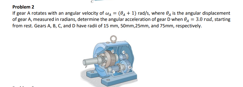 Solved Problem 2 If gear A rotates with an angular velocity | Chegg.com