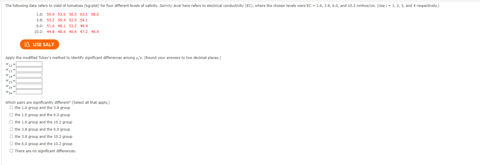 Solved 10.2:44.848.640.647.246.9 Apply the modified Tukey's | Chegg.com
