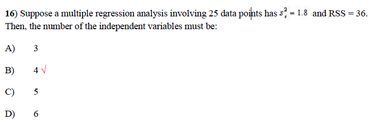 Solved 16) Suppose a multiple regression analysis involving | Chegg.com