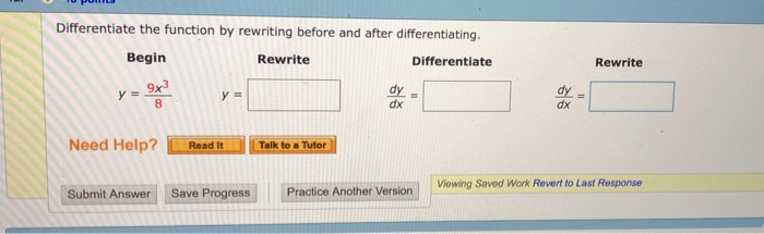 Solved Differentiate the function by rewriting before and | Chegg.com