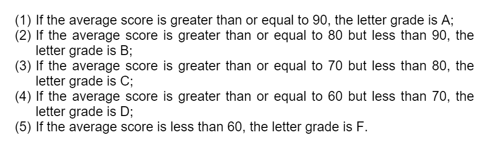Solved (1) If the average score is greater than or equal to | Chegg.com