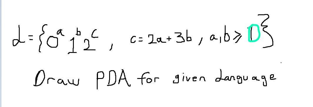 Solved d={8 12, c="u+ 36, 2,67 D3 Draw PDA for given | Chegg.com