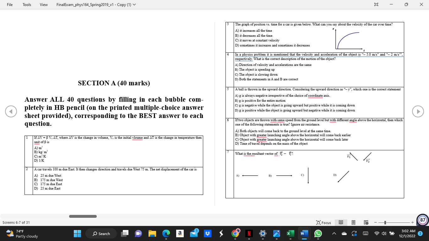 Solved File Tools View FinalExam_phys164_Spring2019_v1-Copy | Chegg.com