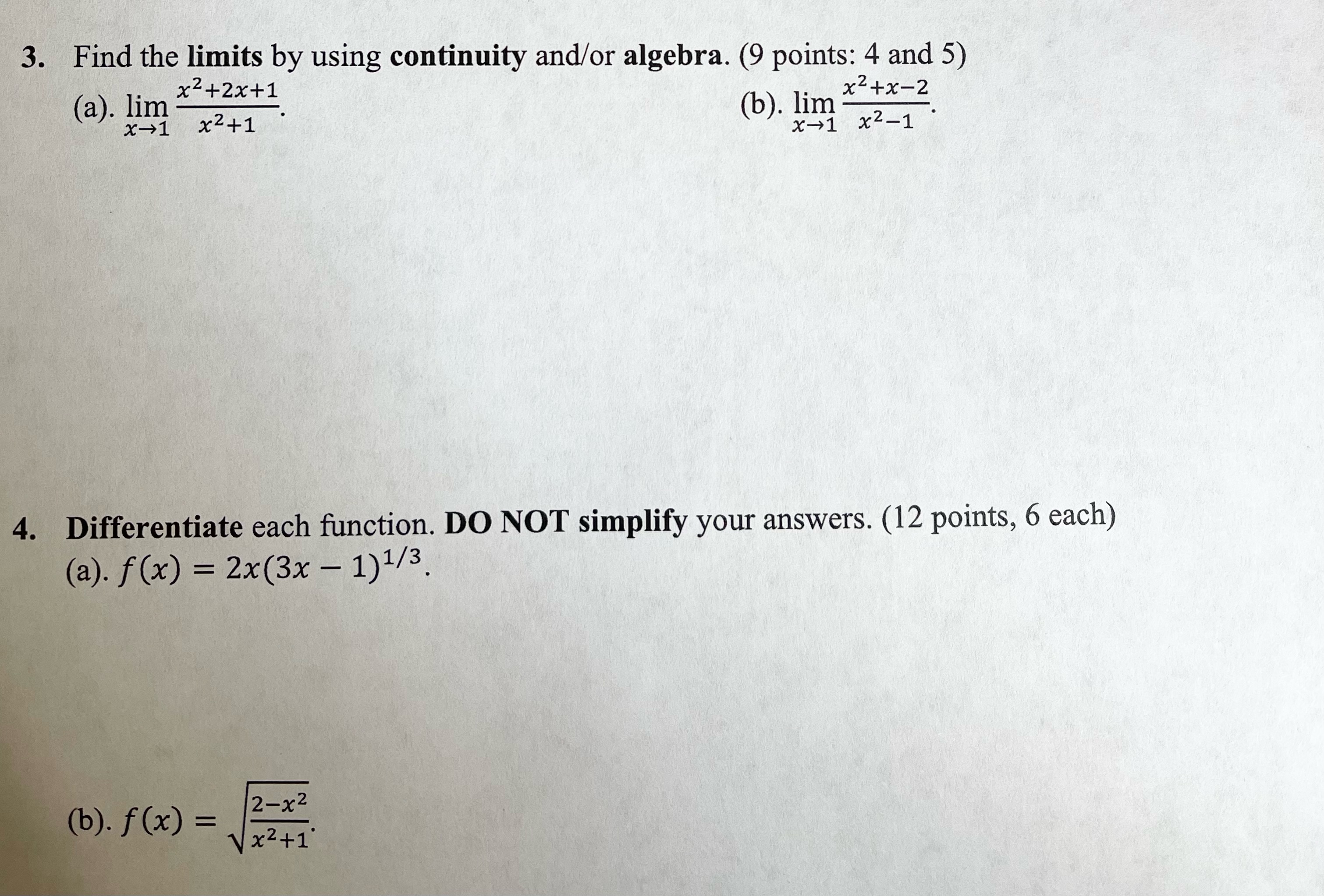 Solved Hello, I need help solving all of number 3 and all of | Chegg.com