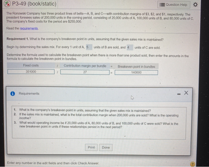 Solved P3-49 (book/static) Question Help The Ronowski | Chegg.com