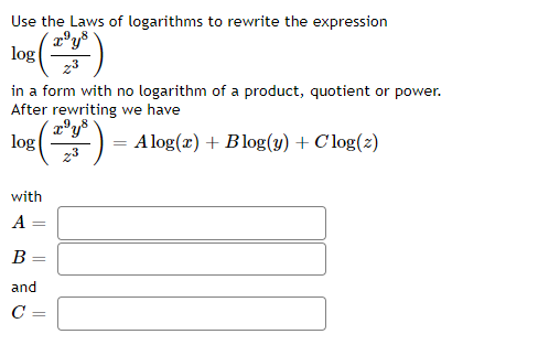 Solved x"y? The expression log can be written in the form | Chegg.com