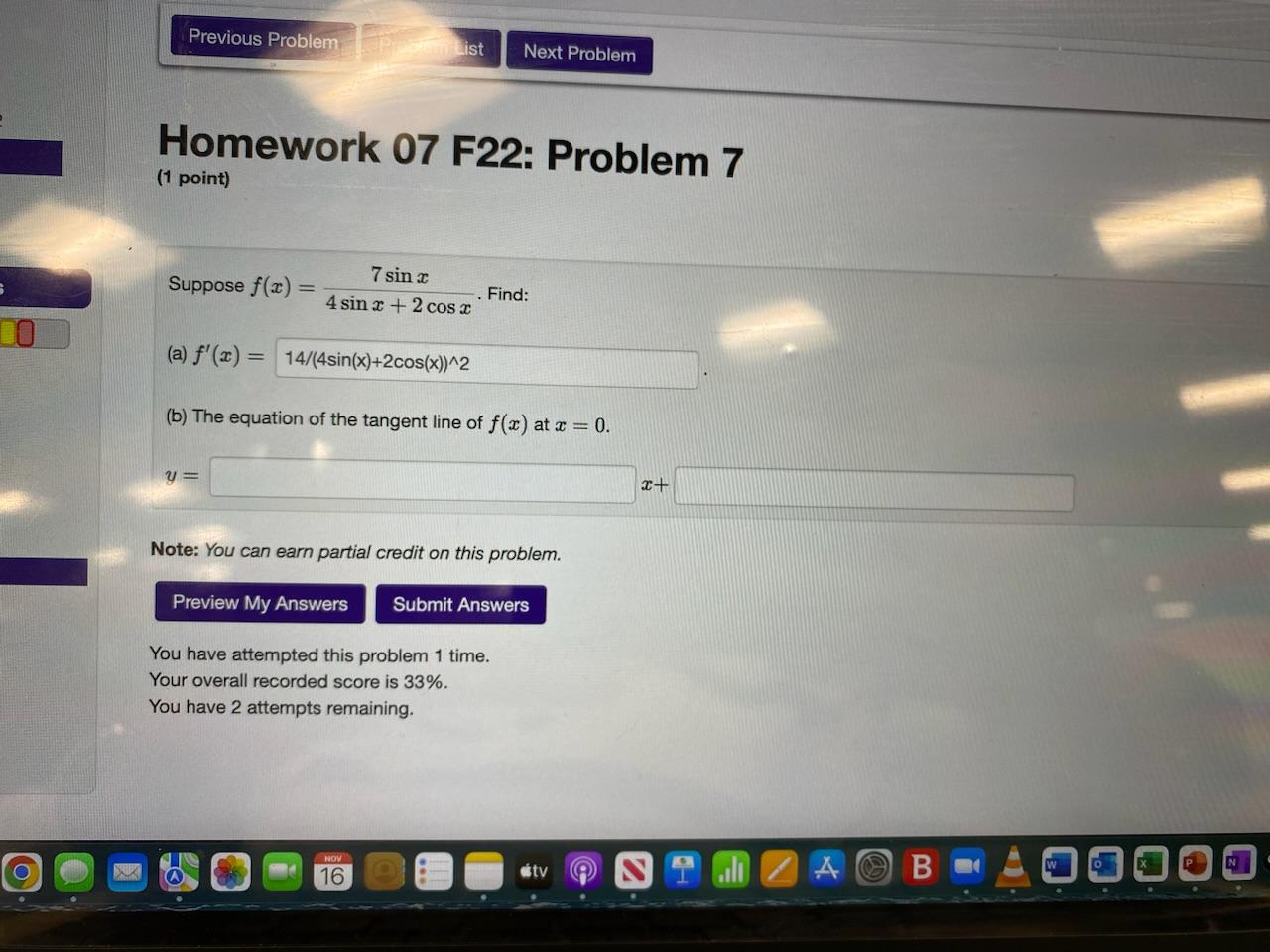 Solved Homework 07 F22: Problem 7 (1 point) Suppose | Chegg.com