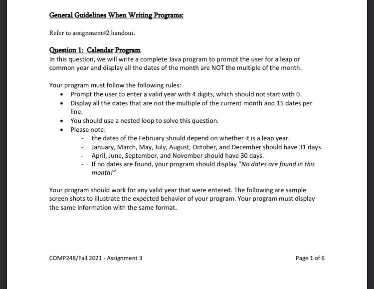 Solved General Guidelines When Writing Programs: Refer to | Chegg.com