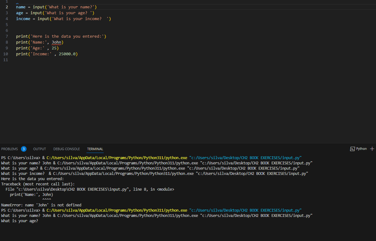 Solved I keep getting NameError. Any solutions to this is | Chegg.com