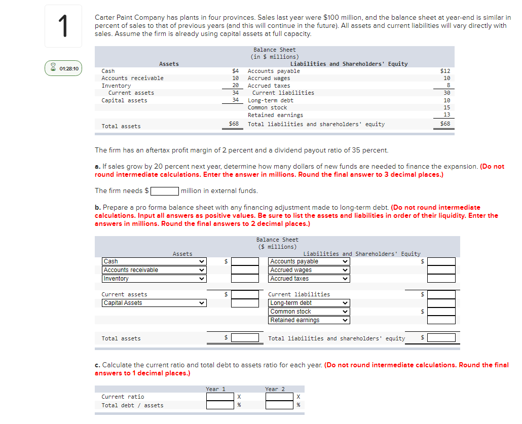 Carter Paint Company has plants in four provinces. | Chegg.com
