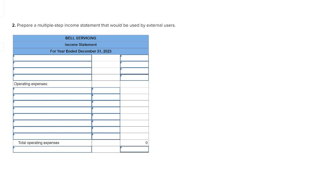 Solved The following adjusted trial balance for Bell | Chegg.com