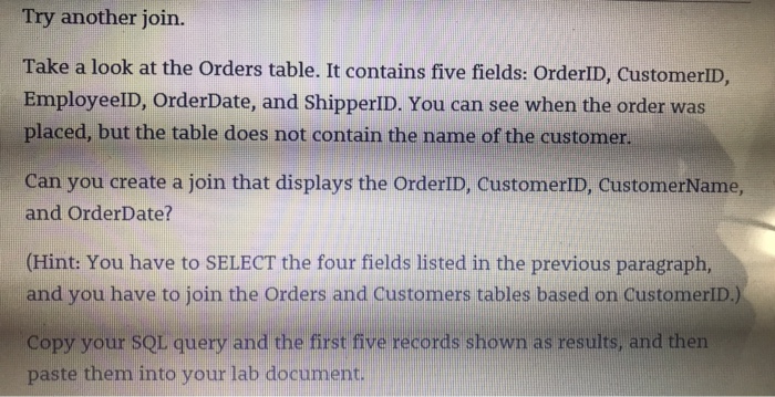 Solved Use Sql To Find And Record In Your Lab Document How