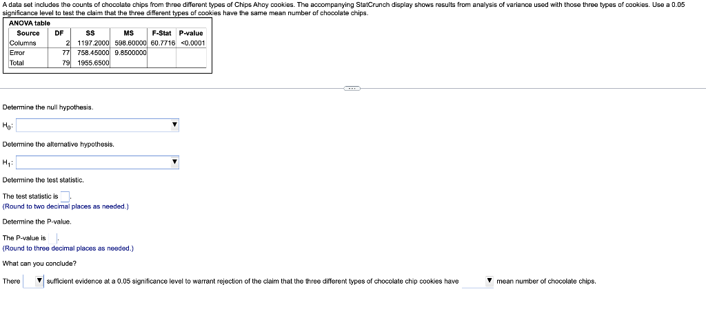 Solved A data set includes the counts of chocolate chips | Chegg.com