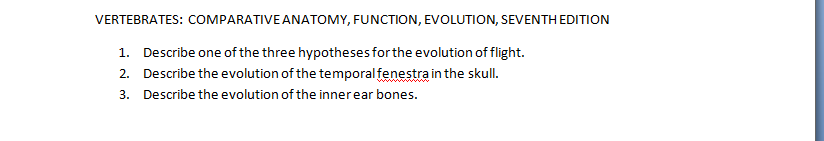Solved VERTEBRATES: COMPARATIVE ANATOMY, FUNCTION, | Chegg.com