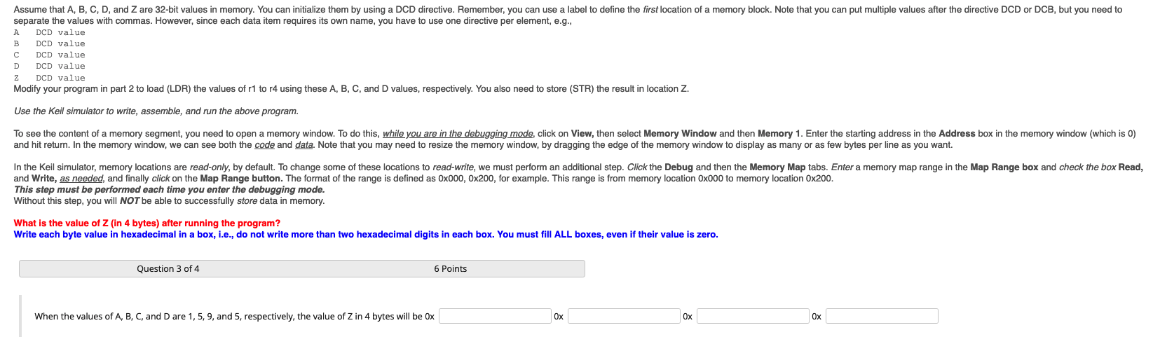 Solved Assume That A B C D And Z Are 32 Bit Values In