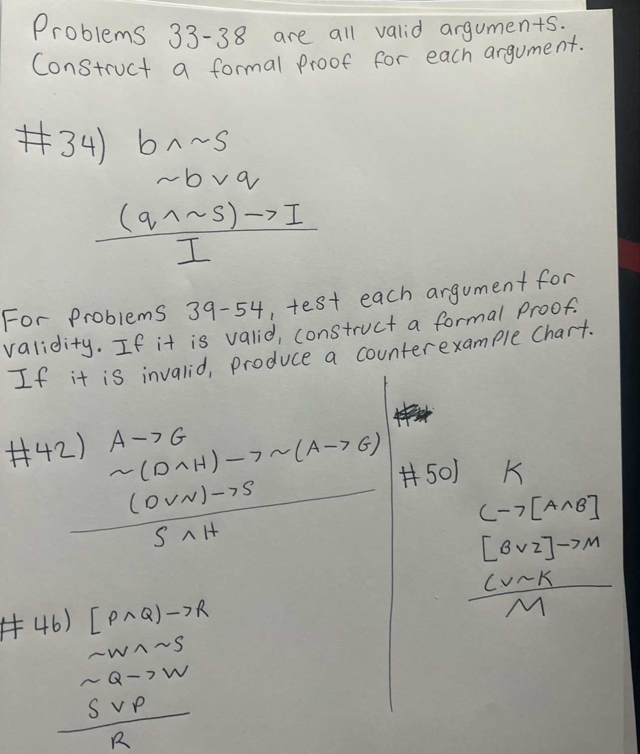 Problems 33-38 are all valid arguments. Construct a | Chegg.com