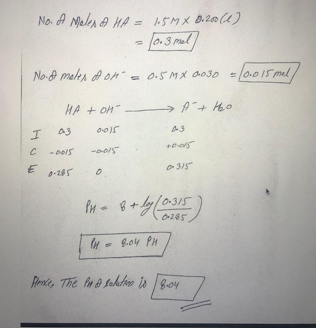 Solved If 30 mL of 0.50 M OH- is added to 200 mLs of a 1.5 M | Chegg.com