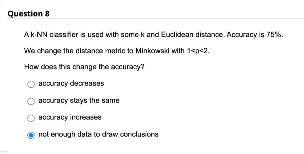 Solved A k-NN classifier is used with some k and Euclidean | Chegg.com