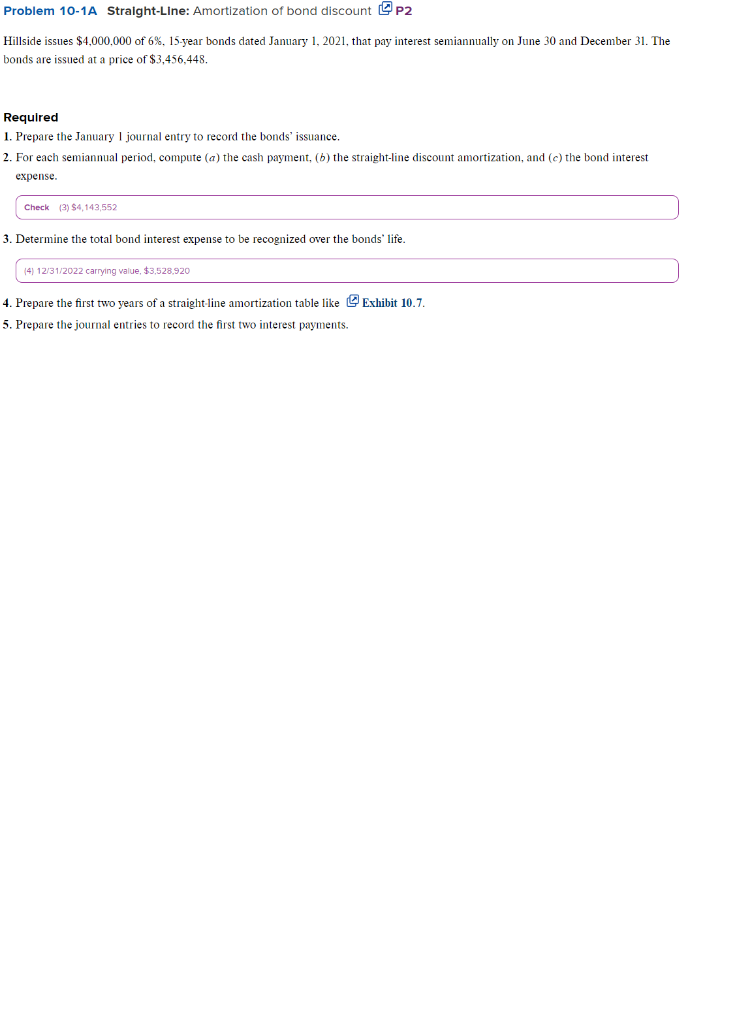 Solved Problem 10-1A Straight-LIne: Amortization of bond | Chegg.com