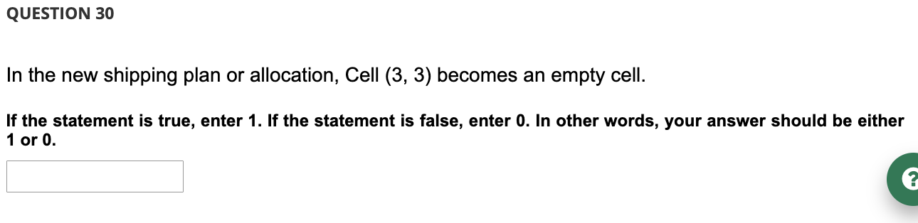 Solved The Cell (3,1) is in the Loop. If the statement is | Chegg.com