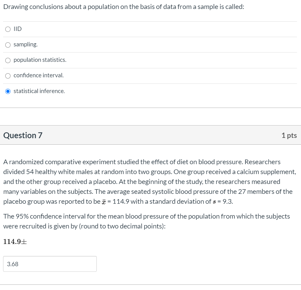 Solved Drawing conclusions about a population on the basis | Chegg.com