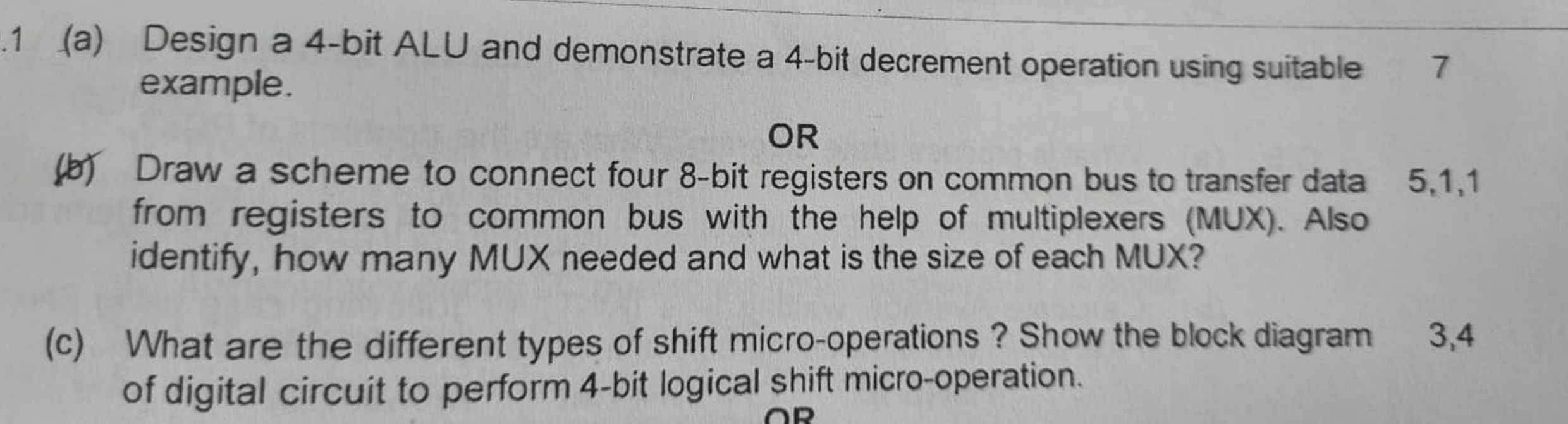 Solved 1 (a) ﻿Design a 4-bit ALU and demonstrate a 4-bit | Chegg.com