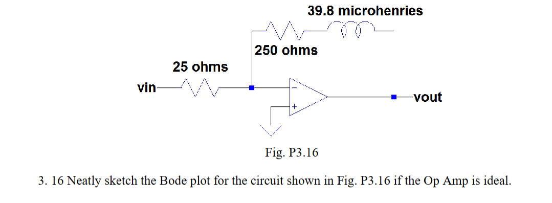 Solved 3. 16 Neatly sketch the Bode plot for the circuit | Chegg.com