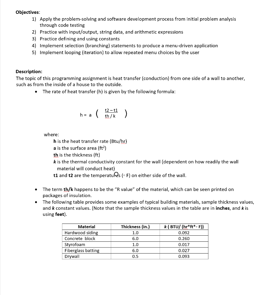 Solved Objectives: 1) Apply the problem-solving and software | Chegg.com