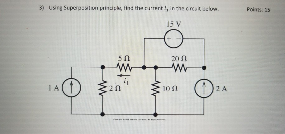 Solved 3) Using Superposition principle, find the current i1 | Chegg.com