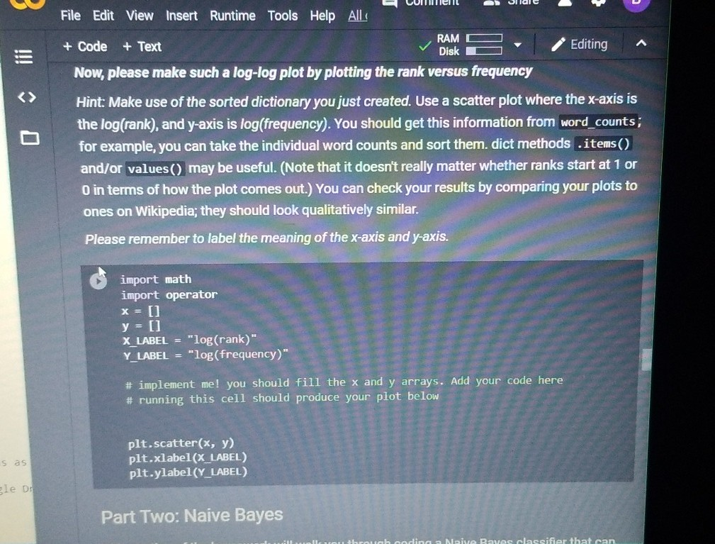 The following cell contains code that will be | Chegg.com