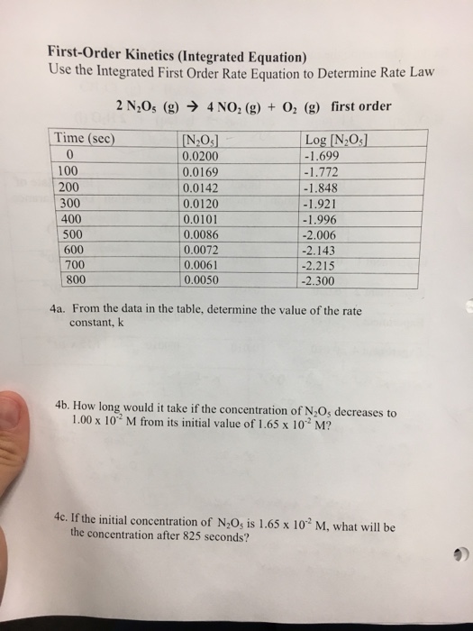 Solved Use the Integrated First Order Rate Equation to | Chegg.com