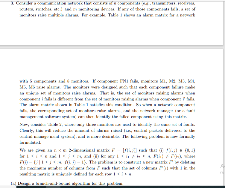 (b) Apply your algorithm designed in (a) to the | Chegg.com