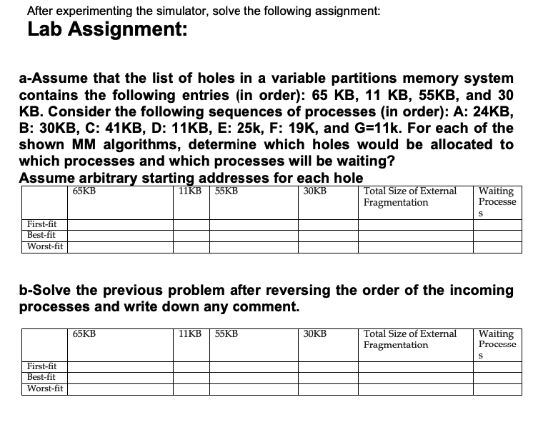 Solved After experimenting the simulator, solve the | Chegg.com