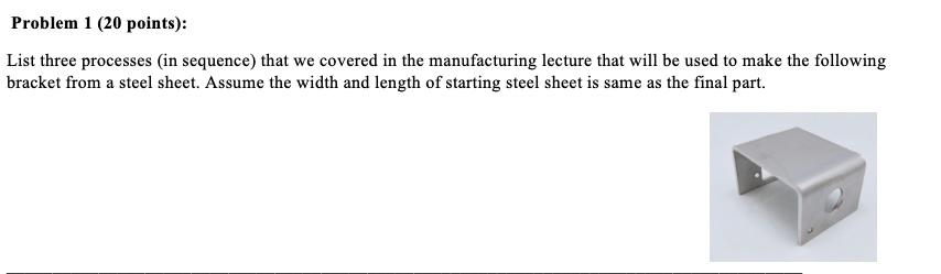 Solved Problem 1 (20 points): List three processes in | Chegg.com