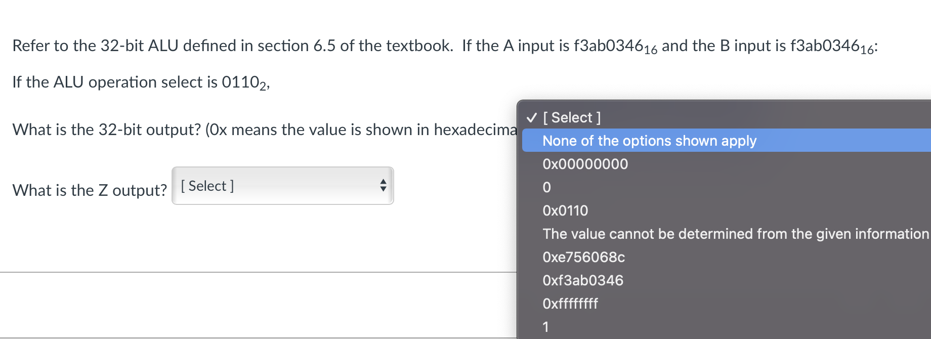 Refer to the 32-bit ALU defined in section 6.5 of the | Chegg.com