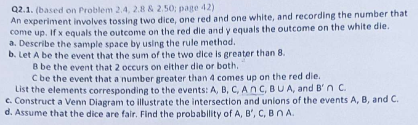 Solved Q2.1. (based on Problem 2.4, 2.8&2.50; page 42) An | Chegg.com