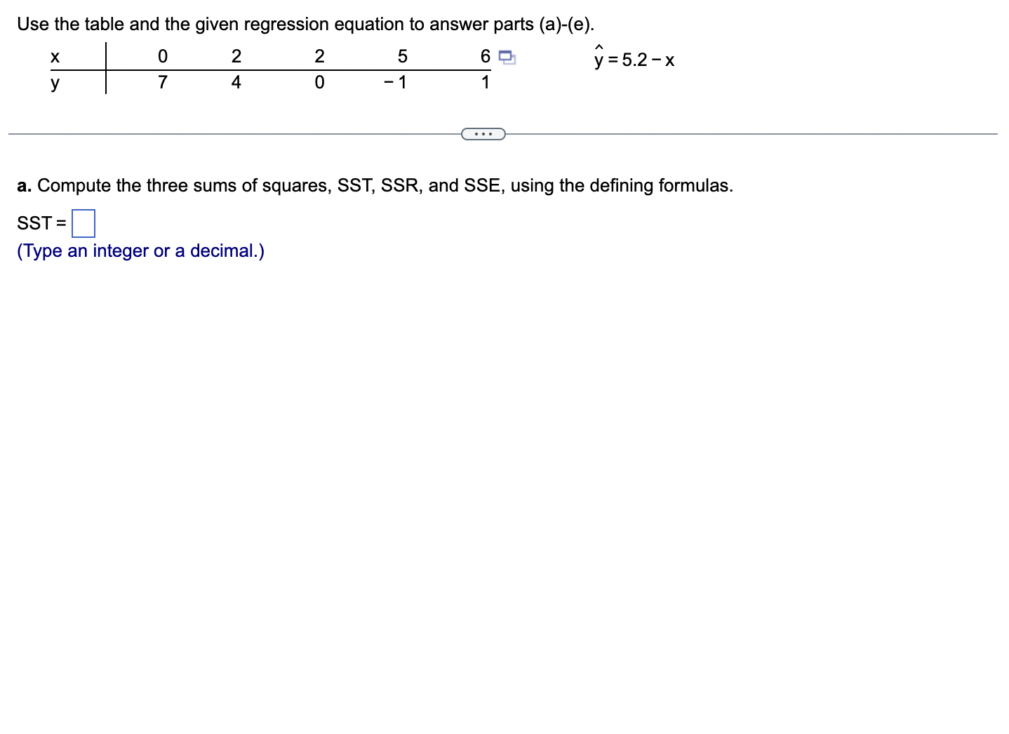 Solved Use the table and the given regression equation to | Chegg.com