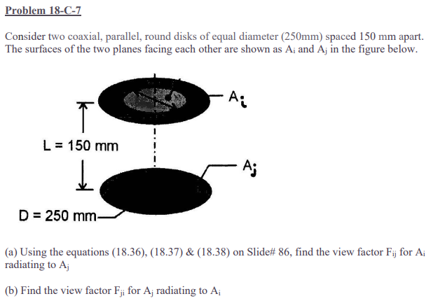 Solved Problem 18-C-7 Consider two coaxial, parallel, round | Chegg.com